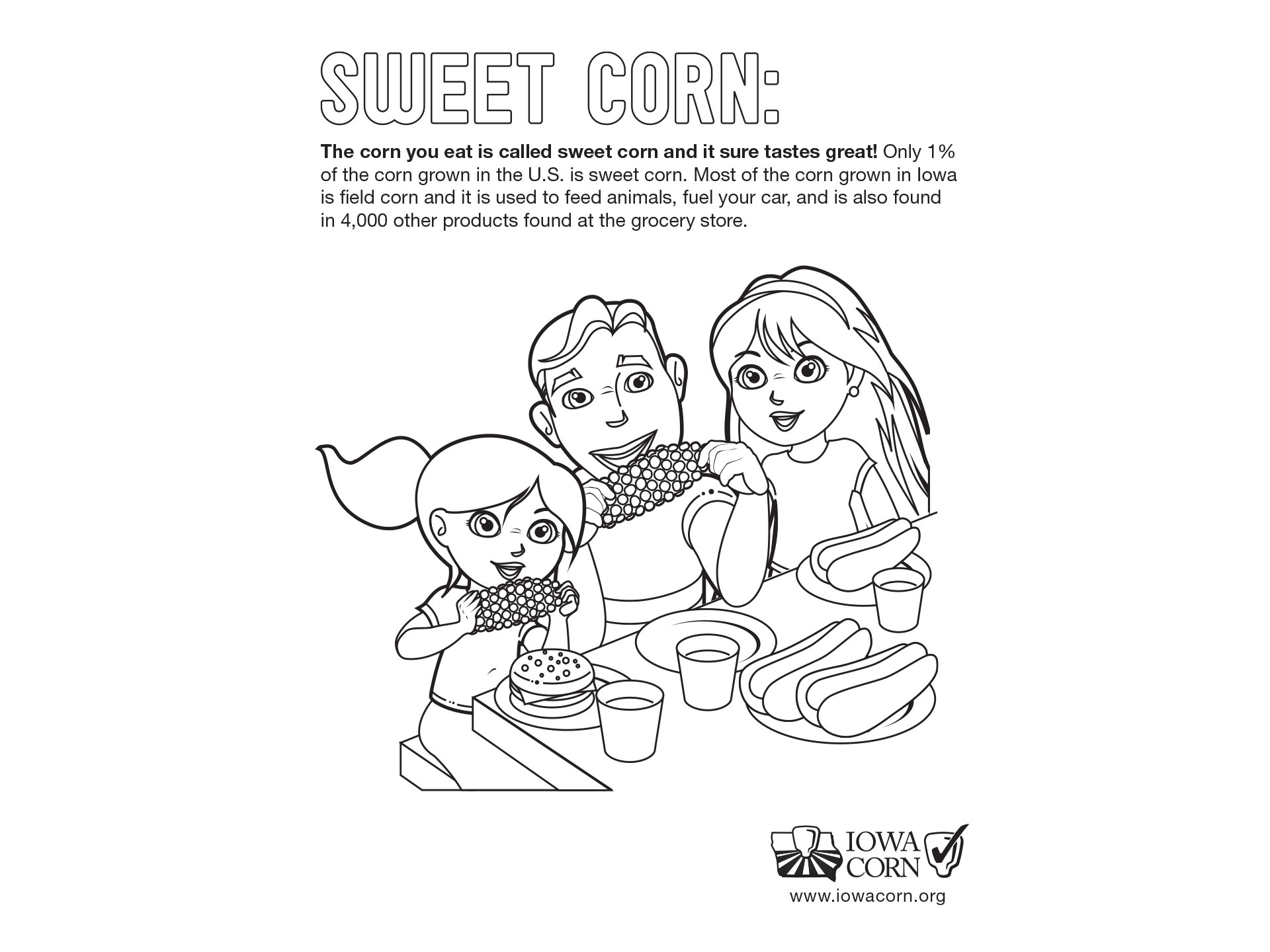 Fun for Kids Corn Coloring Sheets | Iowa Corn